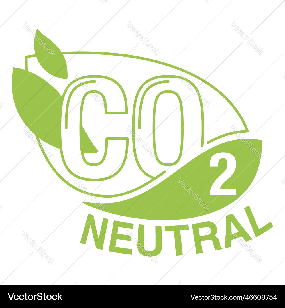 Co2 neutral - net zero carbon dioxide Royalty Free Vector