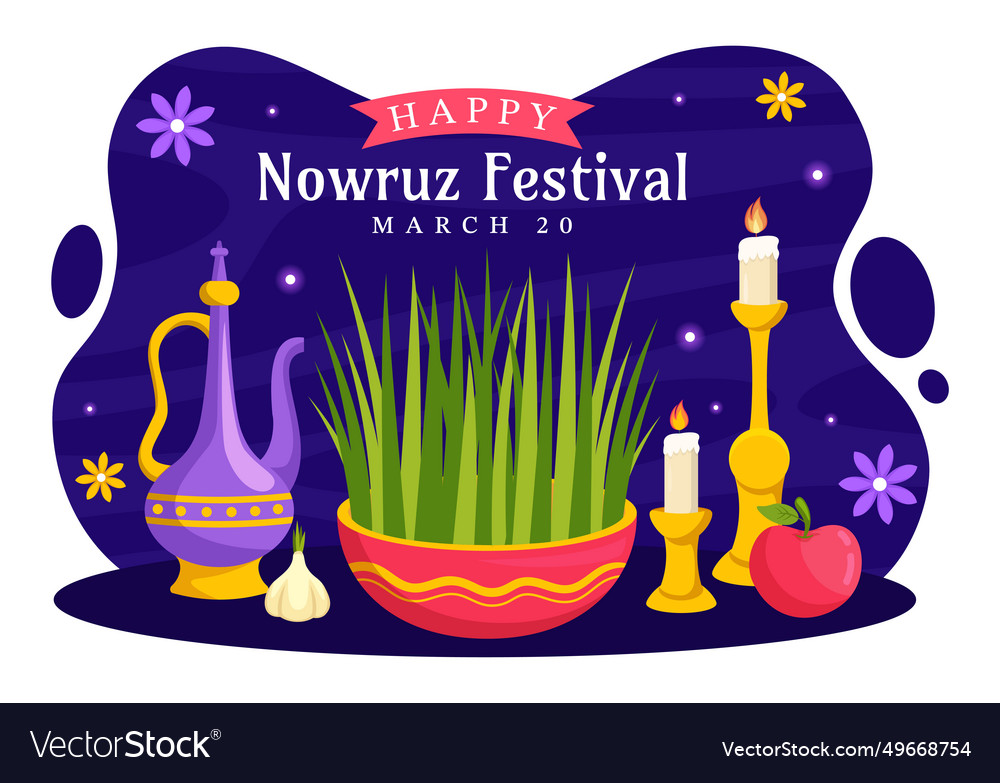 Happy nowruz day translation persian new year Vector Image