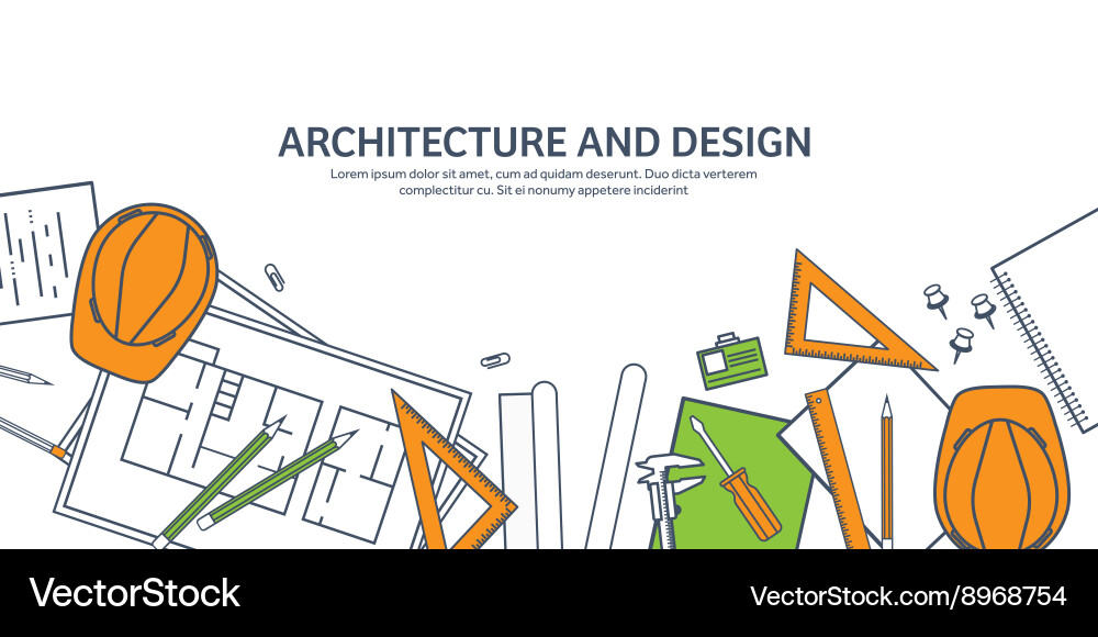 Lined outline engineering Royalty Free Vector Image