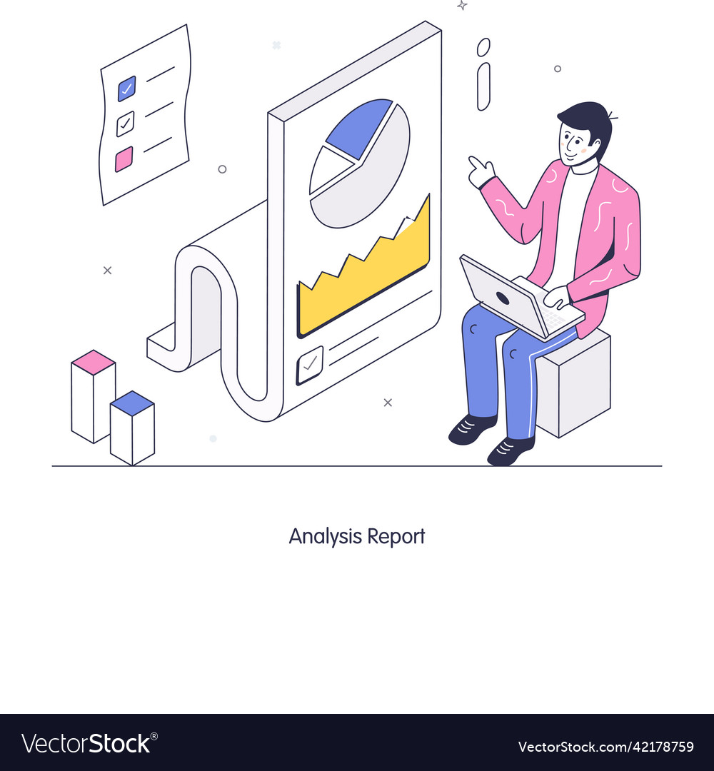 Analysis report Royalty Free Vector Image - VectorStock