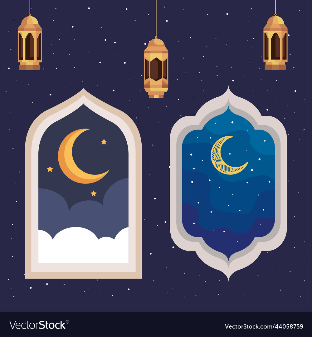 Frames and lanterns Royalty Free Vector Image - VectorStock