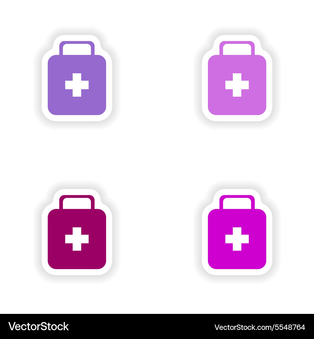 Assembly realistic sticker design on paper Vector Image