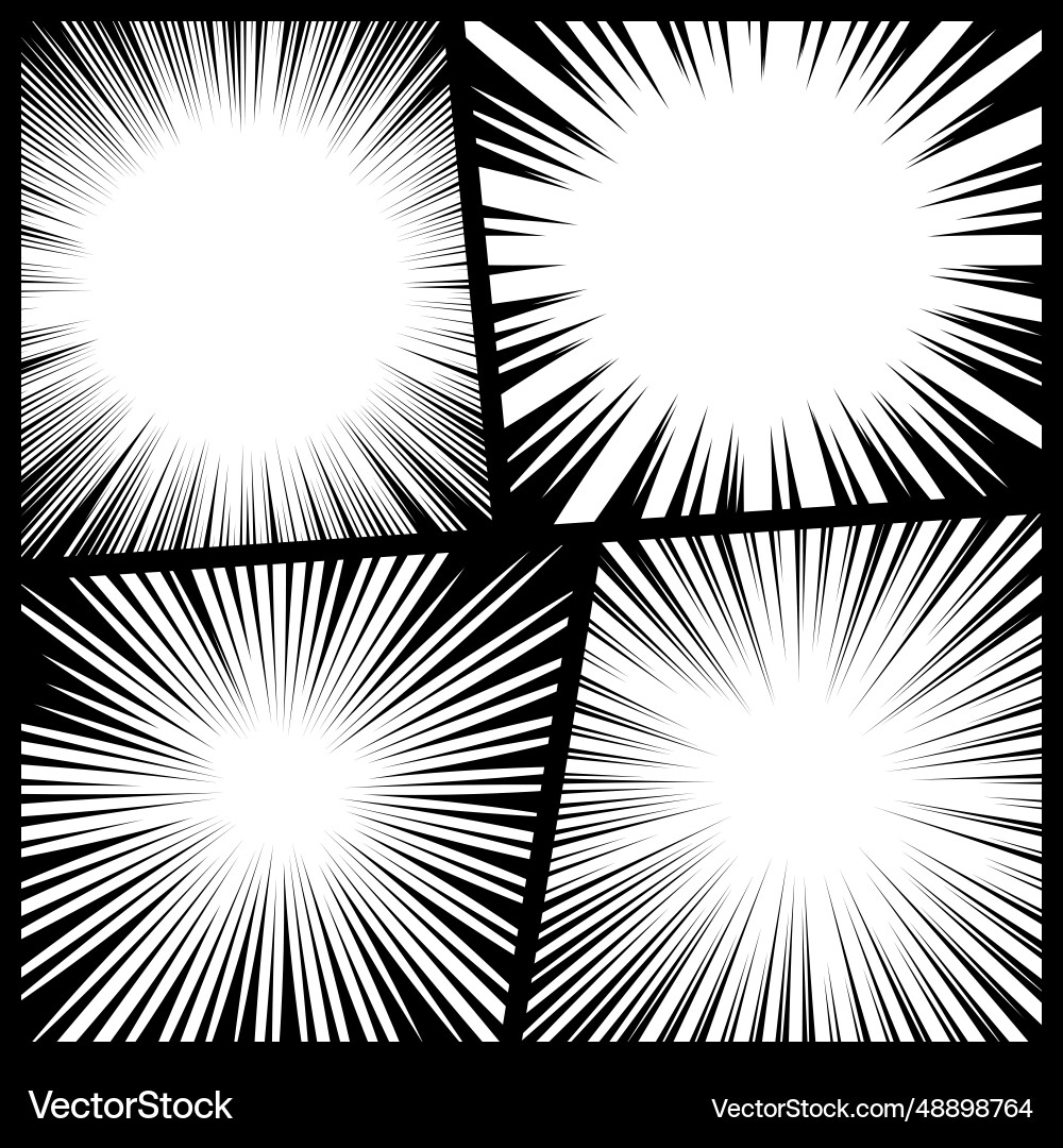 Comic book radial rays lines comics background Vector Image