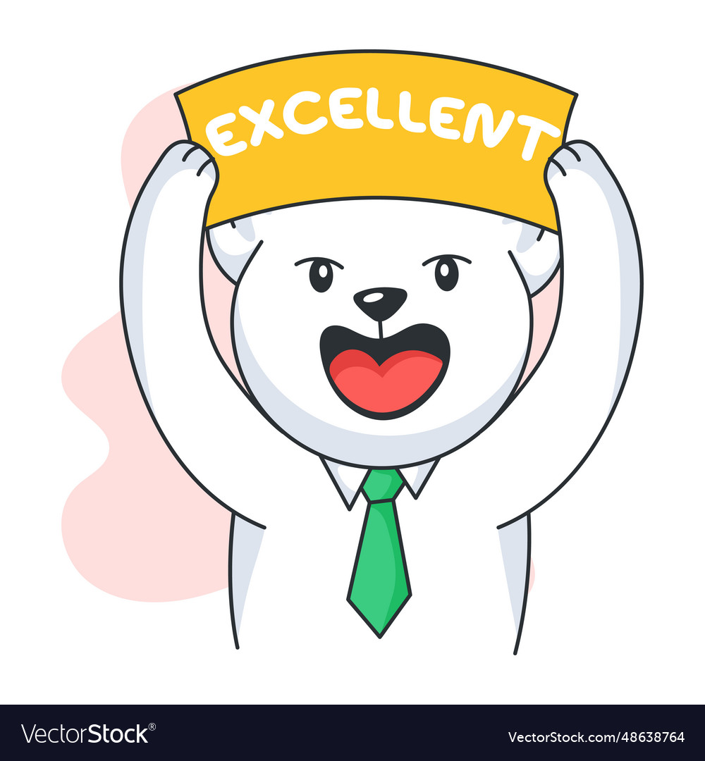 Excellent work Royalty Free Vector Image - VectorStock