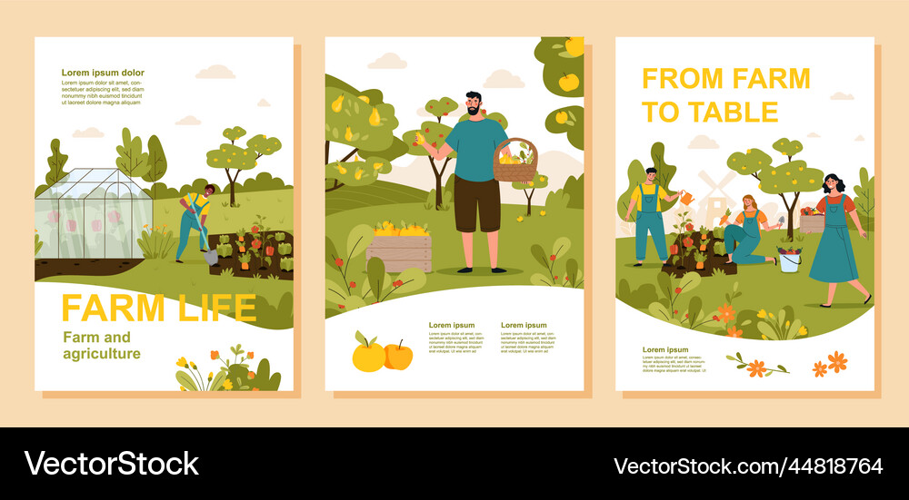 Farm Banner Set - Rustic Harvest Royalty Free Vector Image