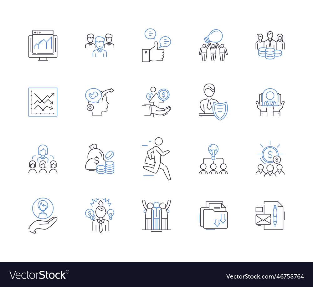 Management and business outline icons collection Vector Image