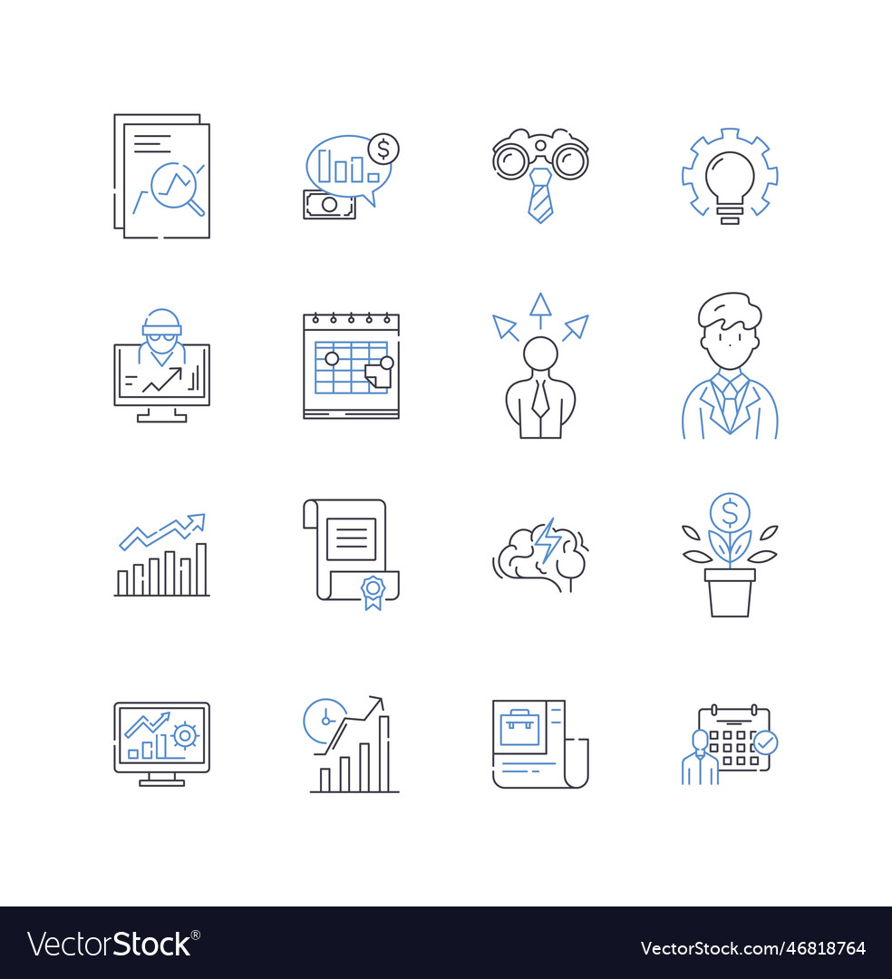 Stakeholder resources line icons collection Vector Image Stakeholder resources line icons collection Vector Image
