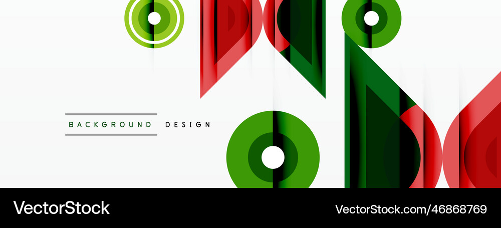 Colorful triangles and round shapes background Vector Image