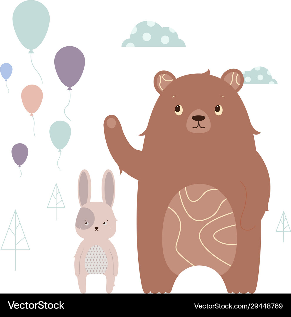 Hare and bear Royalty Free Vector Image - VectorStock