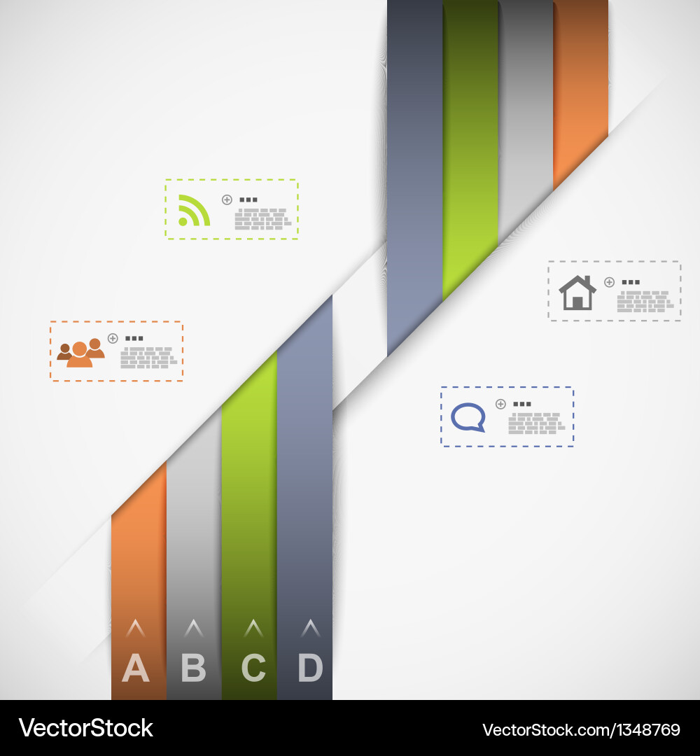 Ribbon template for data presentation Royalty Free Vector