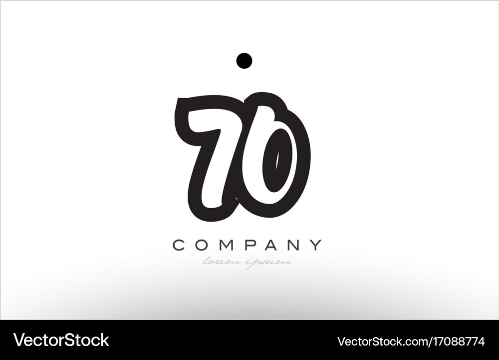 70 number logo icon template design Royalty Free Vector