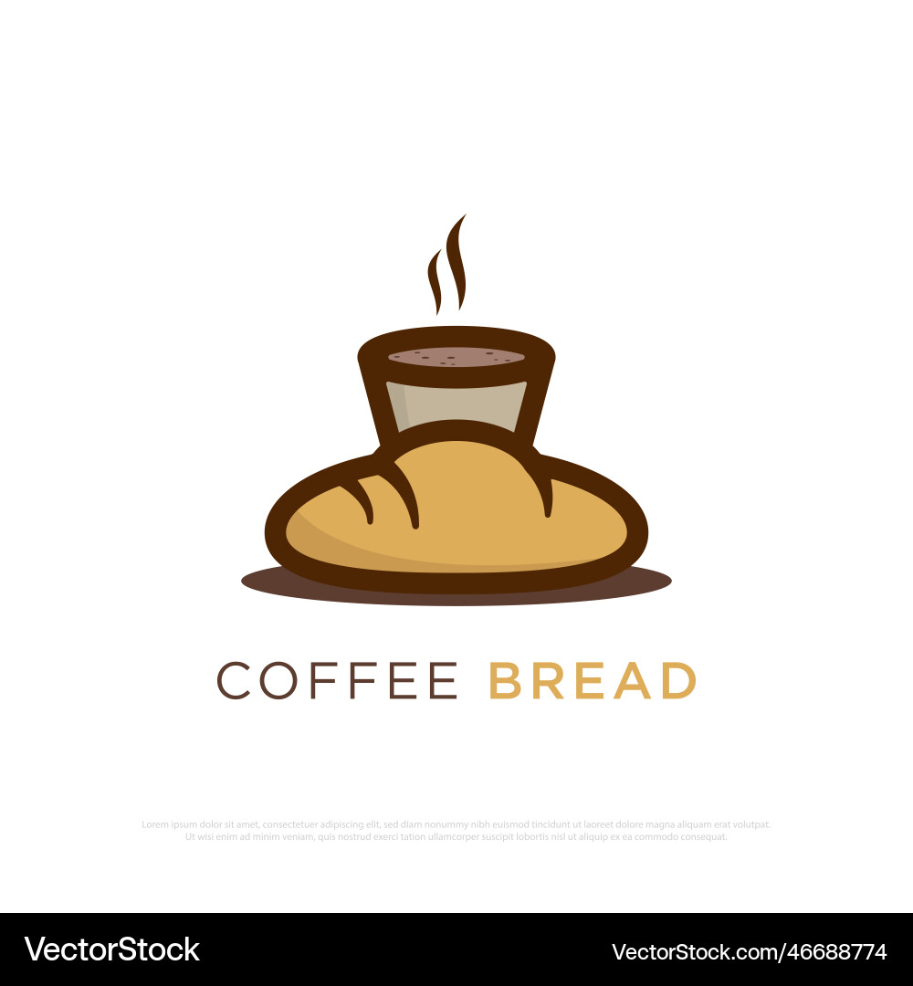 Coffee bread logo design best for food Royalty Free Vector