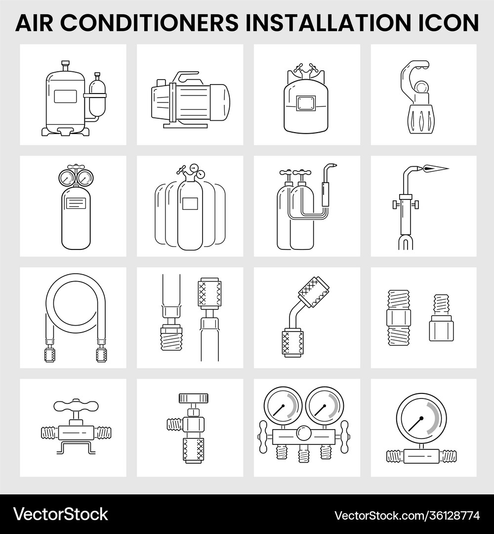 Icon air conditioners tools Royalty Free Vector Image