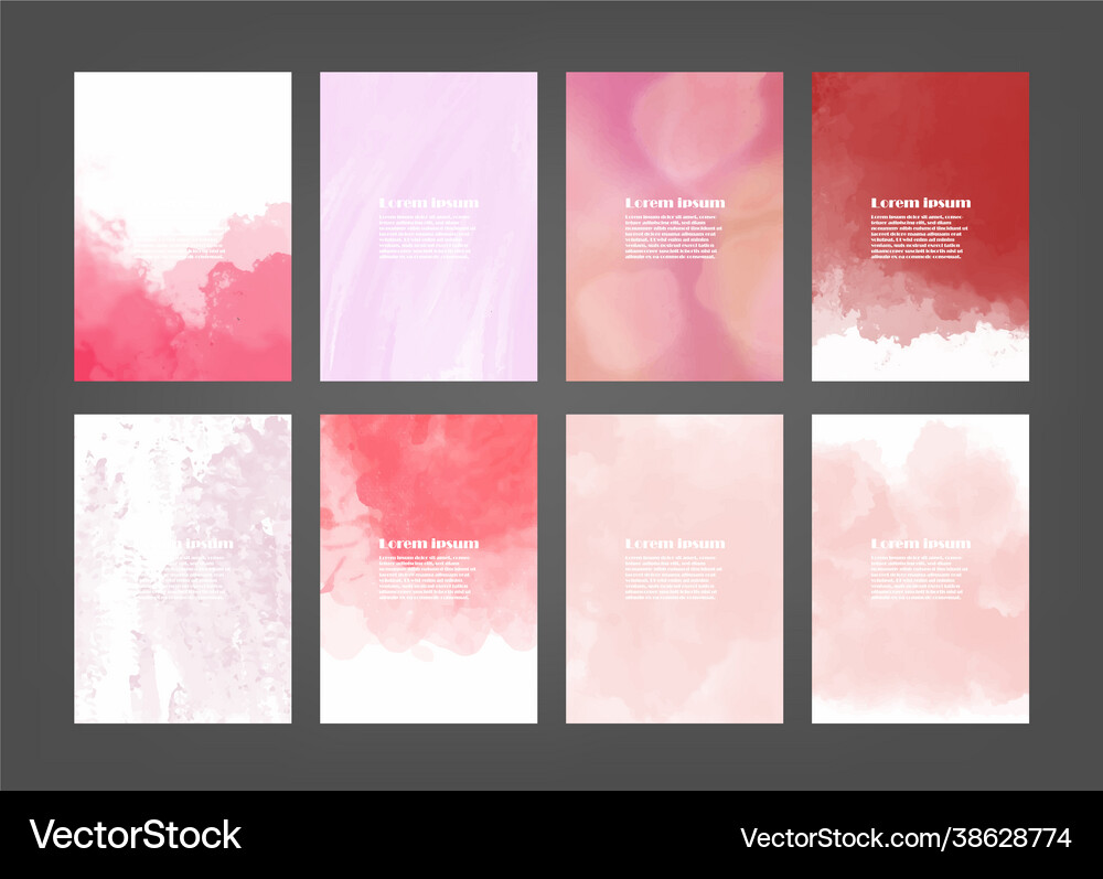 Set pink watercolor backgrounds for poster Vector Image