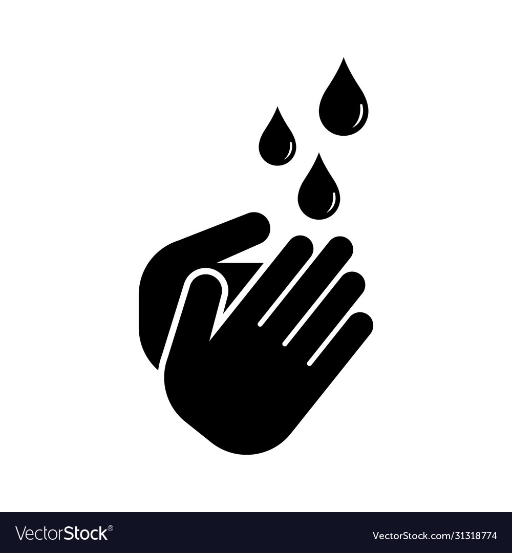 Wash hands icon on withe Royalty Free Vector Image