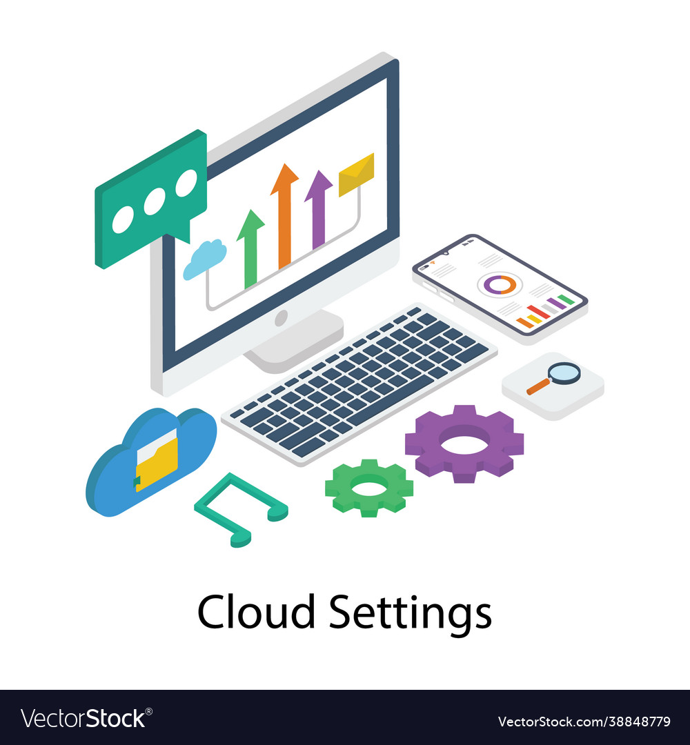 Cloud settings Royalty Free Vector Image - VectorStock