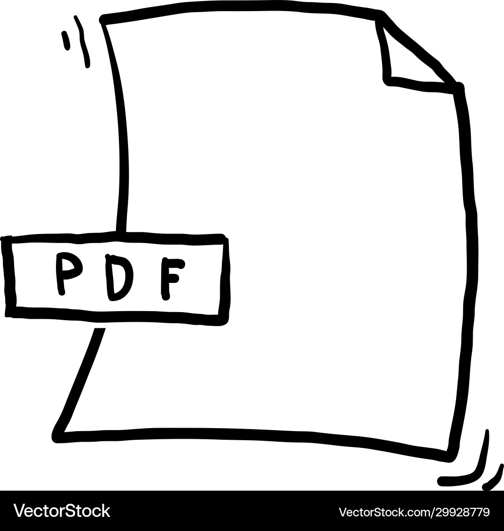Hand drawn document icon with line art style Vector Image