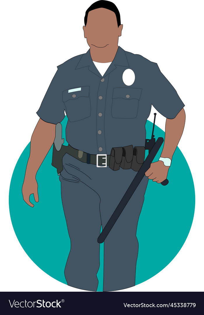 Policeman flat Royalty Free Vector Image - VectorStock