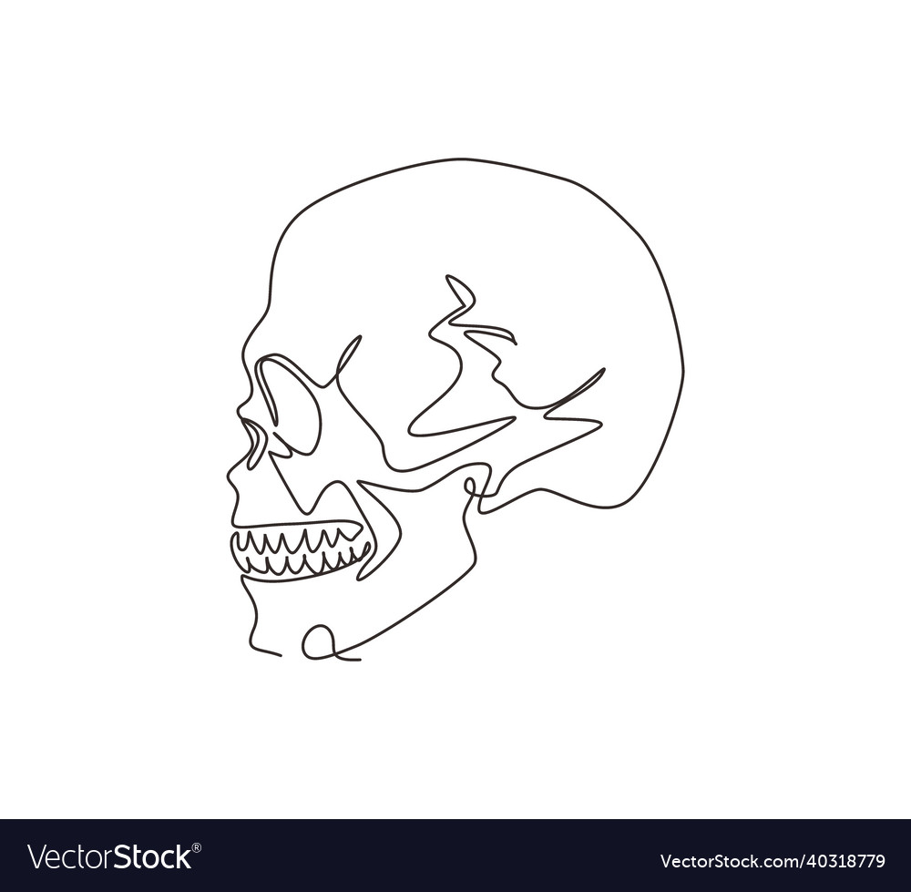 Single continuous line drawing black and white Vector Image