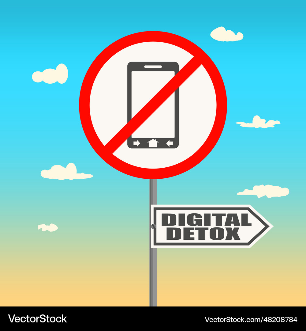 Digital detox concept addiction Royalty Free Vector Image