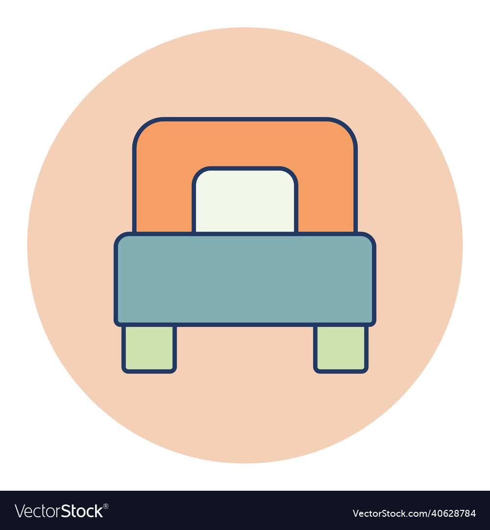 Single bed flat icon Royalty Free Vector Image