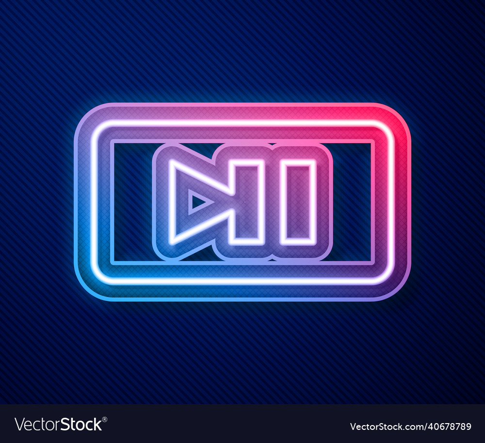 Glowing neon line pause button icon isolated Vector Image Glowing neon line pause button icon isolated Vector Image