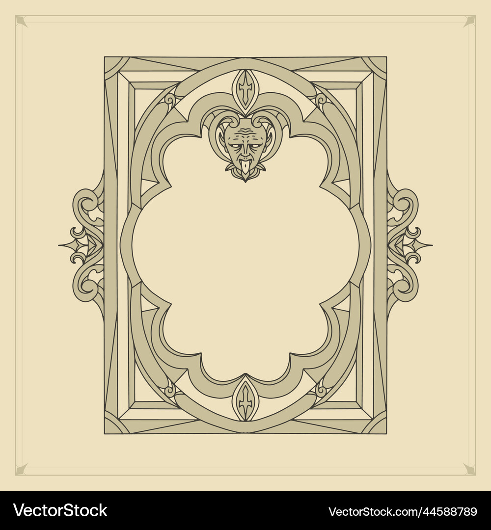Hand drawn gothic frame design Royalty Free Vector Image