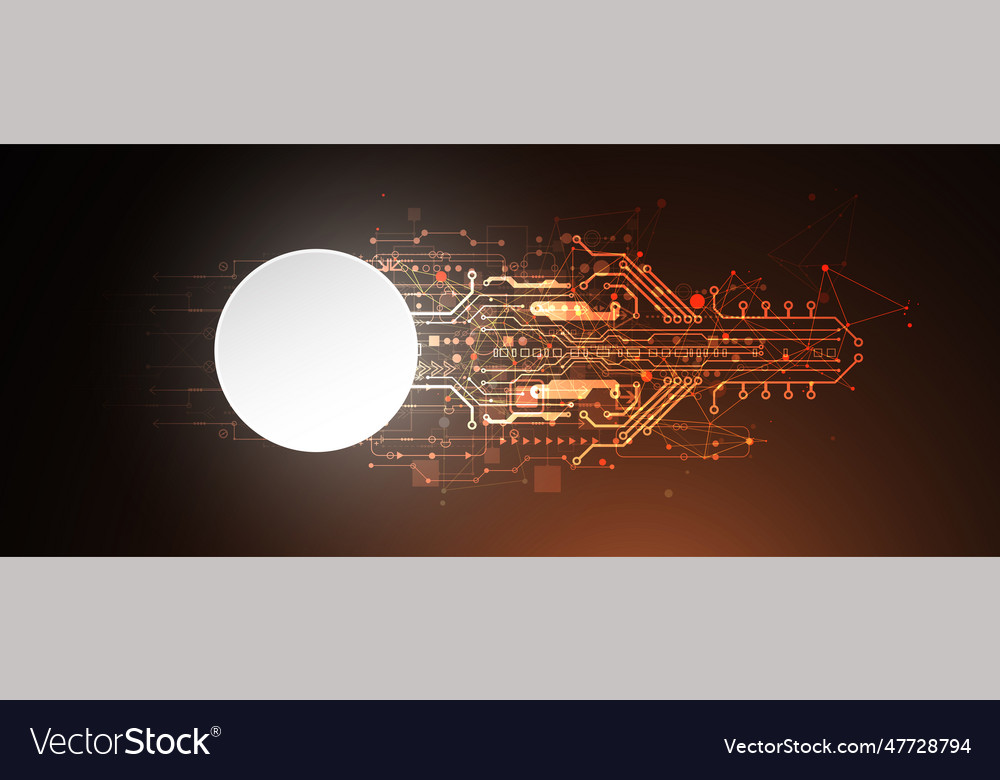 Abstract Technology Circuit Board Communication Vector Image