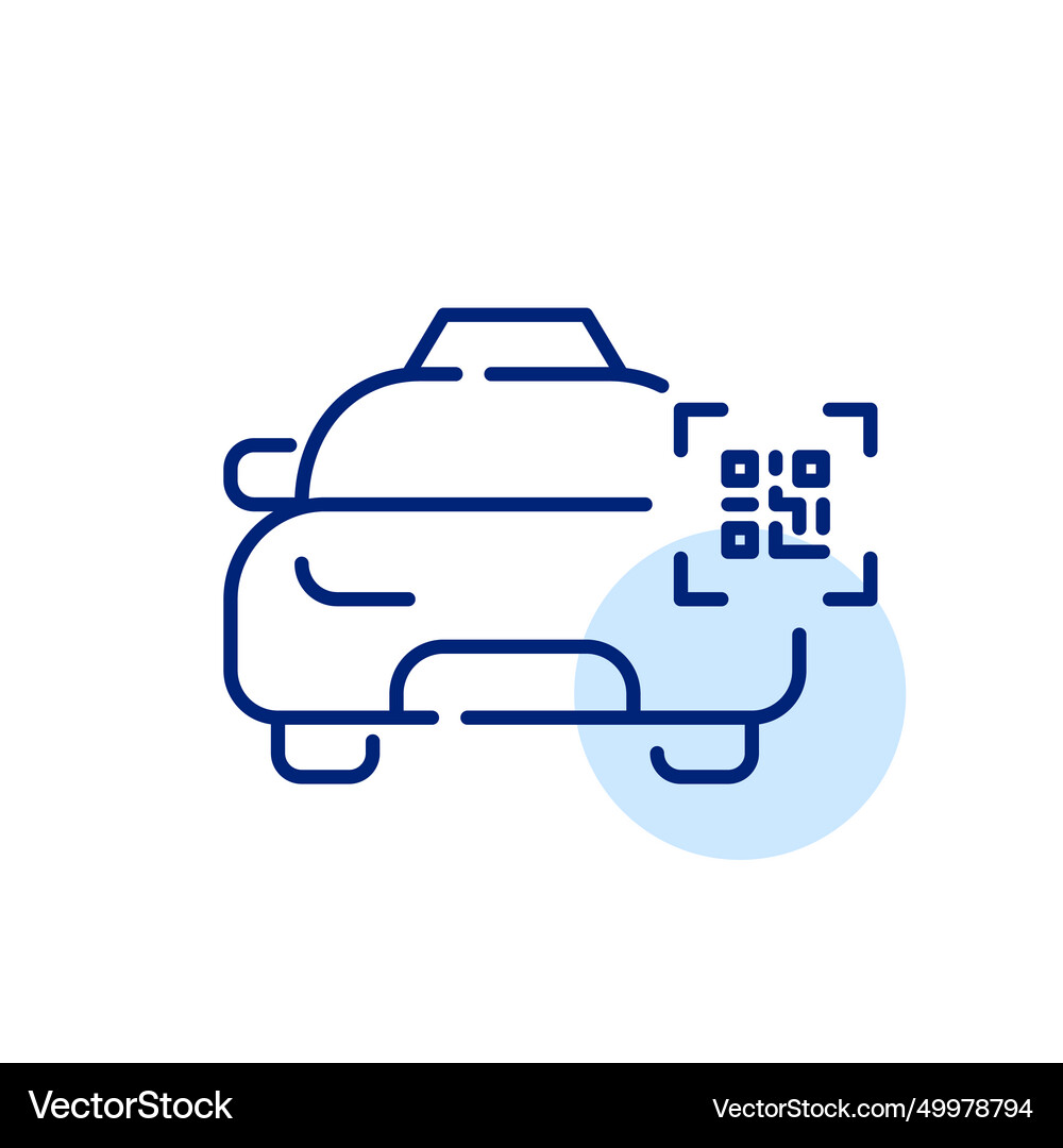 Taxi service accessing app using qr code pixel Vector Image