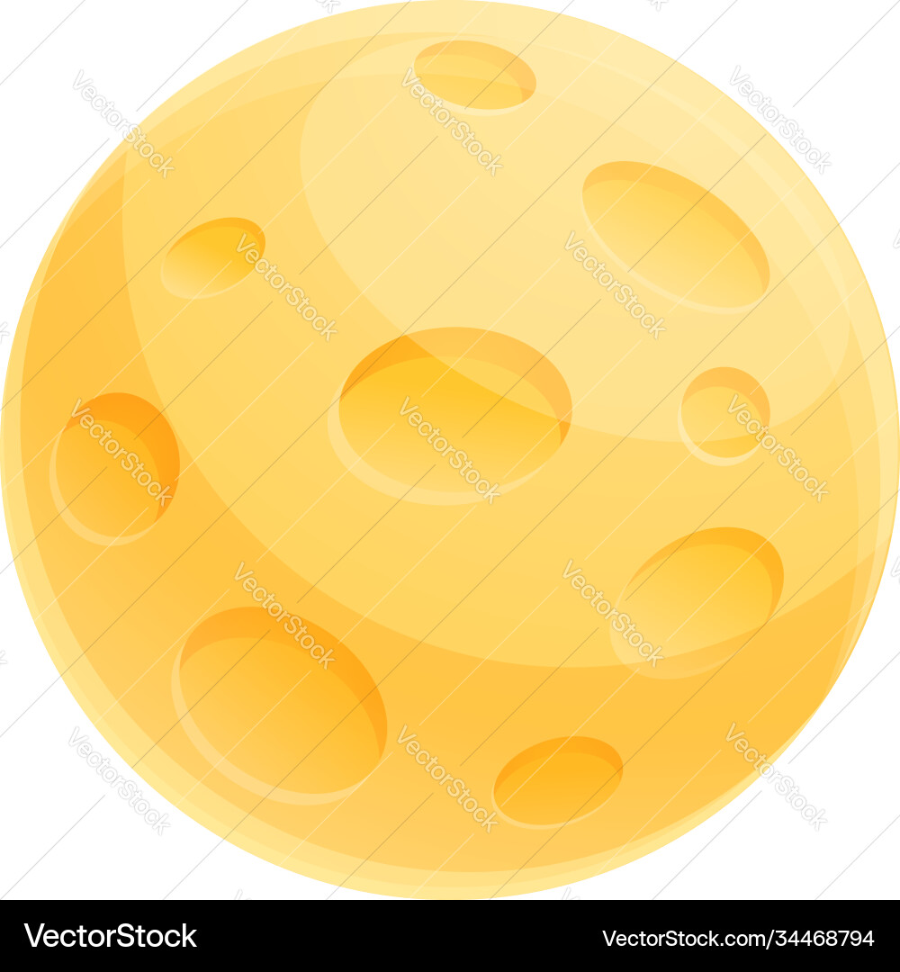 Yellow moon icon cartoon style Royalty Free Vector Image