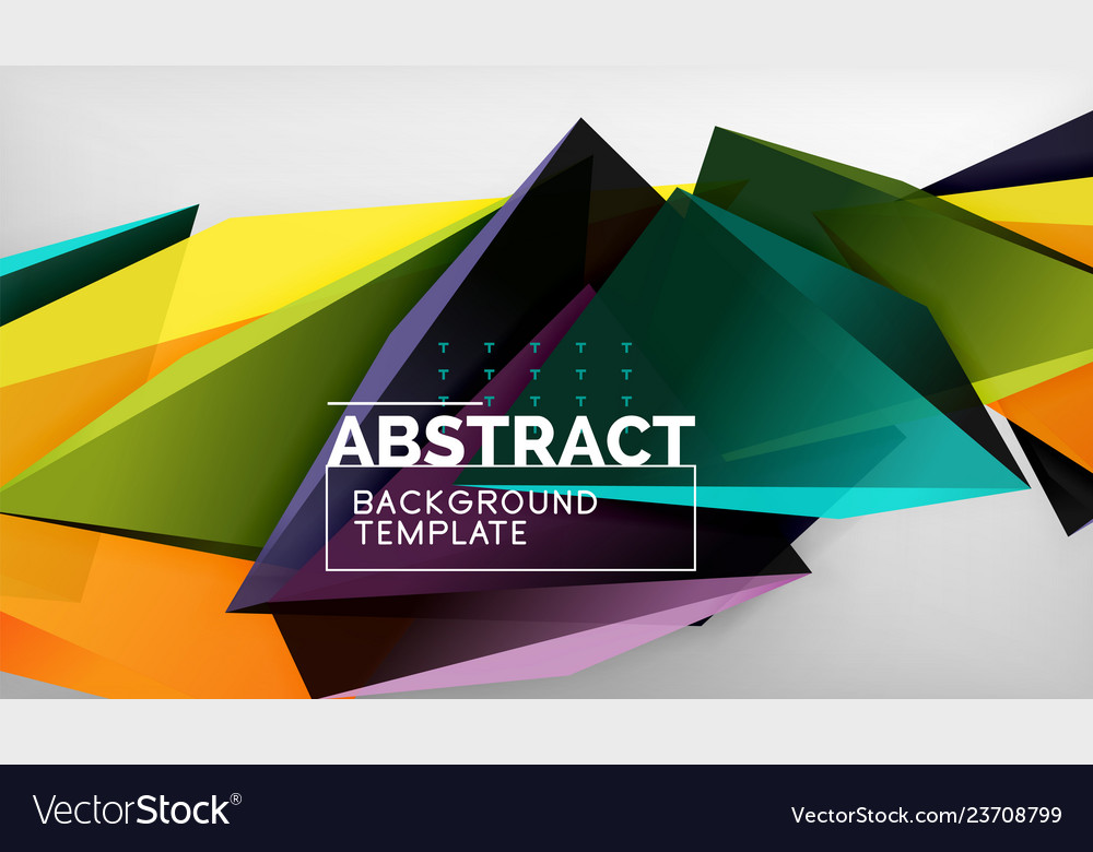 Abstract color triangles geometric background Vector Image