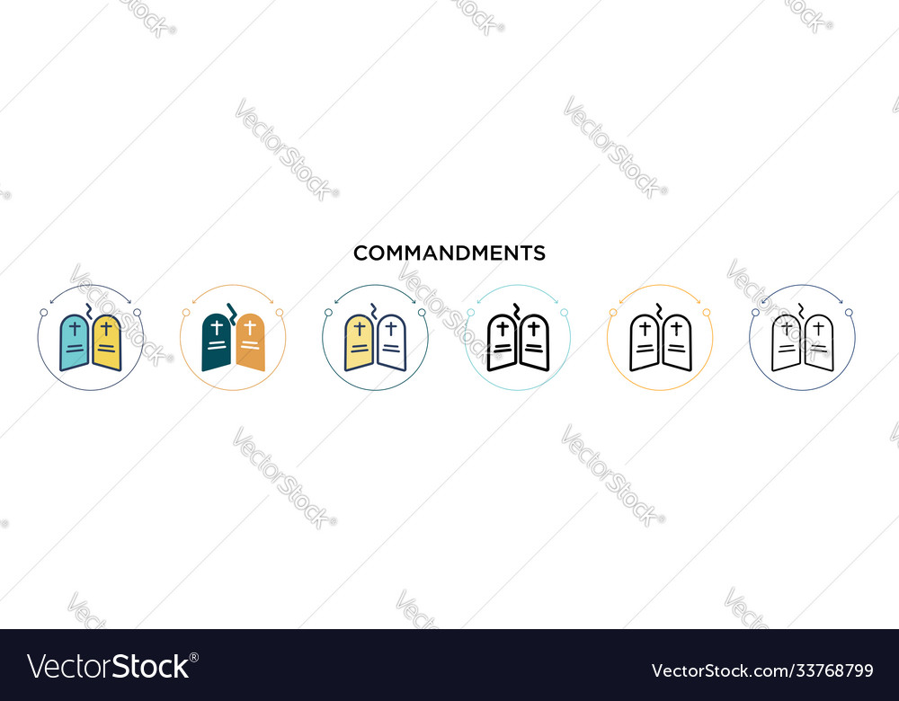 Commandments icon in filled thin line outline Vector Image Commandments icon in filled thin line outline Vector Image