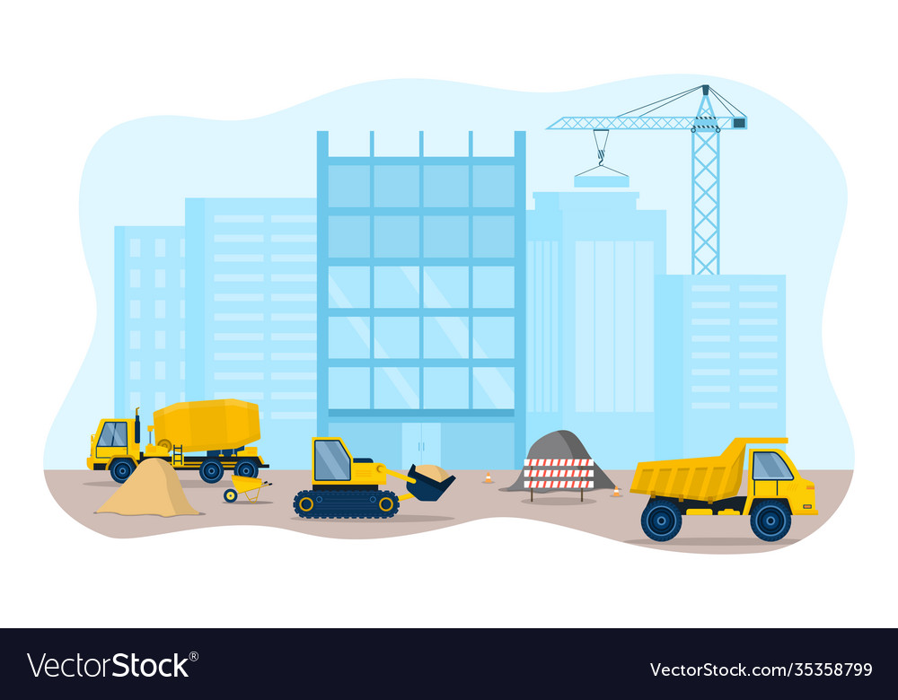 Construction work process Royalty Free Vector Image