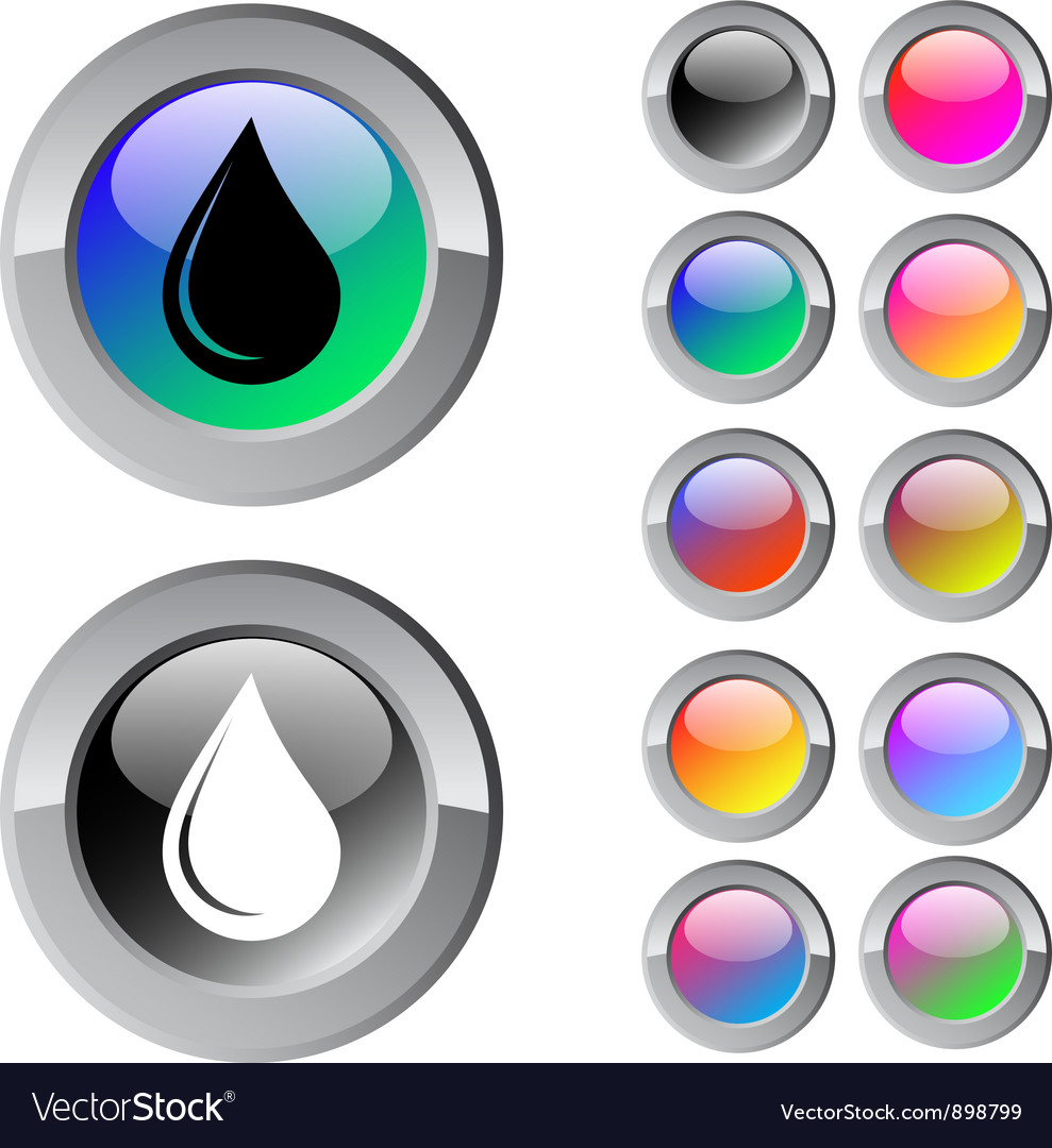 Drop multicolor round button Royalty Free Vector Image
