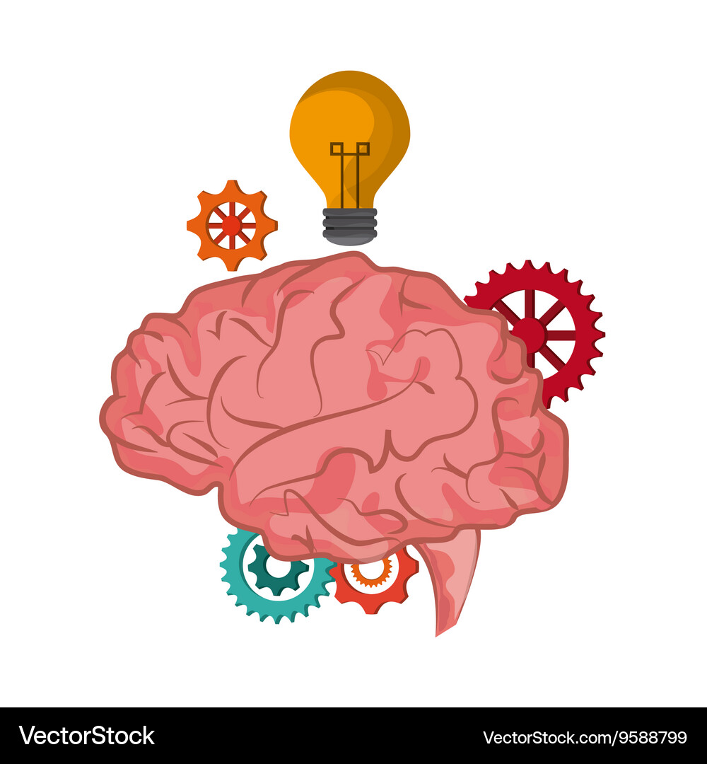 Human Brain Thinking Icon Royalty Free Vector Image