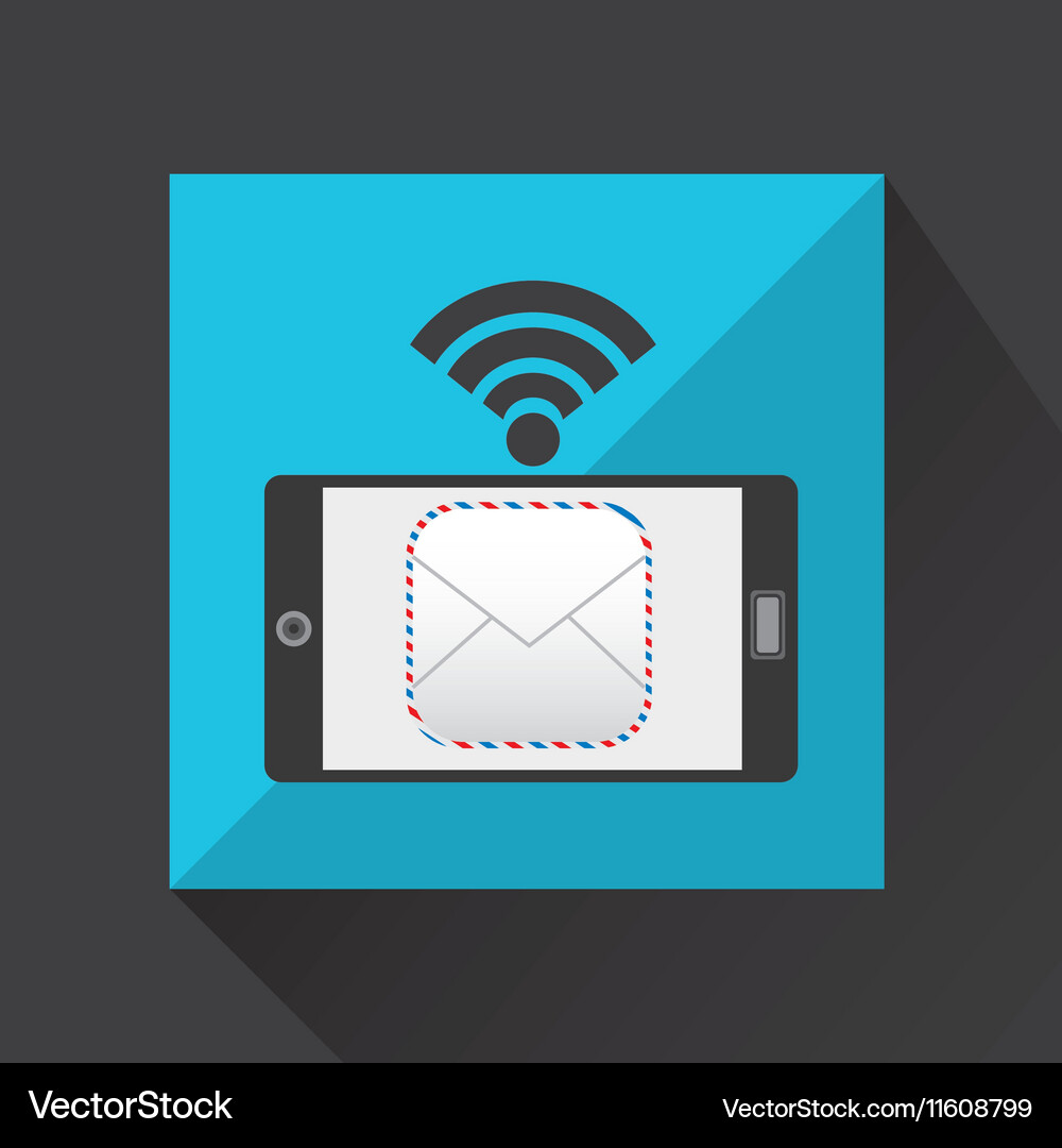 Smartphone mail envelope internet wifi icon Vector Image