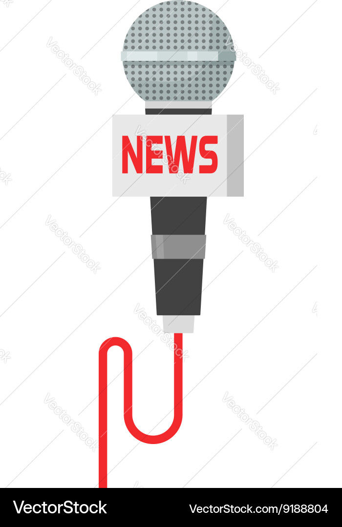 Microphone news isolated Royalty Free Vector Image