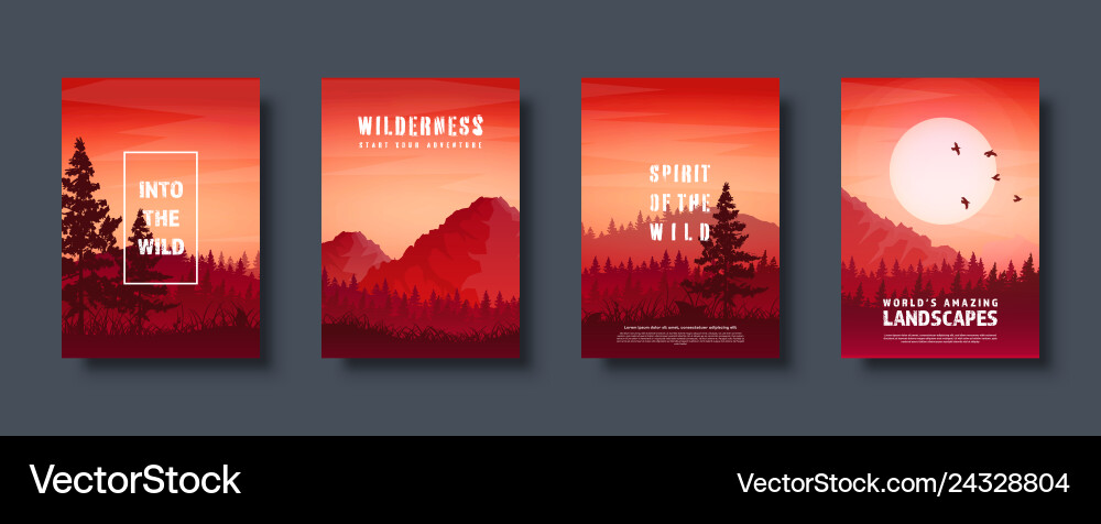 Mountains and forest wild nature landscape Vector Image