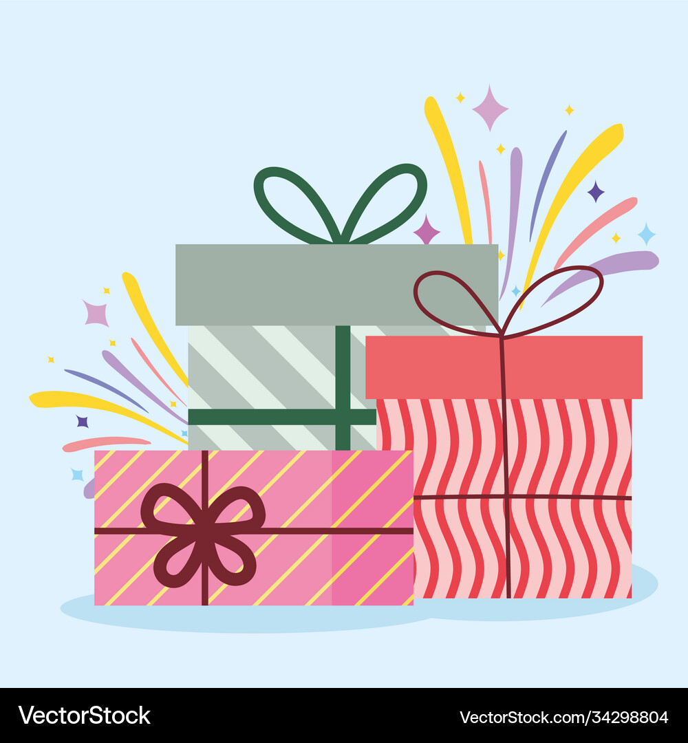 Wrapped gift boxes surprise decoration celebration