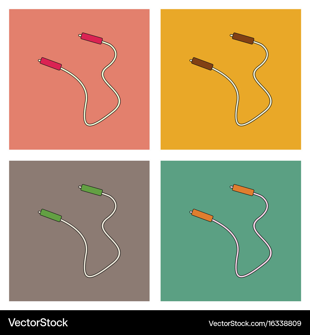 Flat icon design collection skipping rope Vector Image