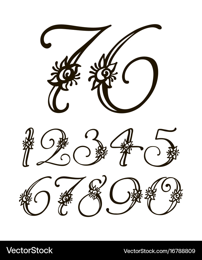 Handwritten calligraphic font set Royalty Free Vector Image