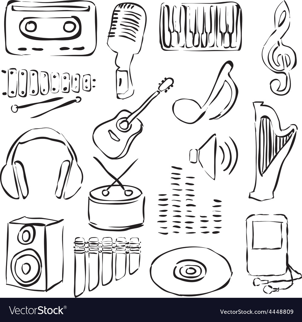 Music doodle images Royalty Free Vector Image - VectorStock