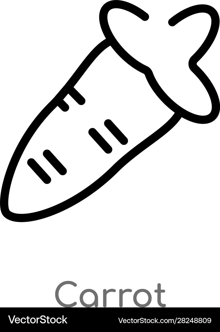 Outline carrot icon isolated black simple line Vector Image