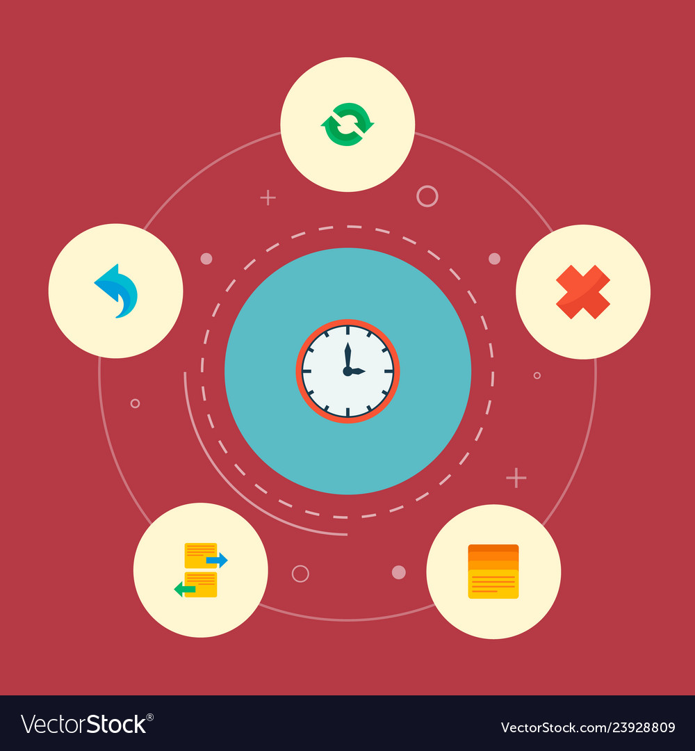 Set task manager icons flat style symbols Vector Image