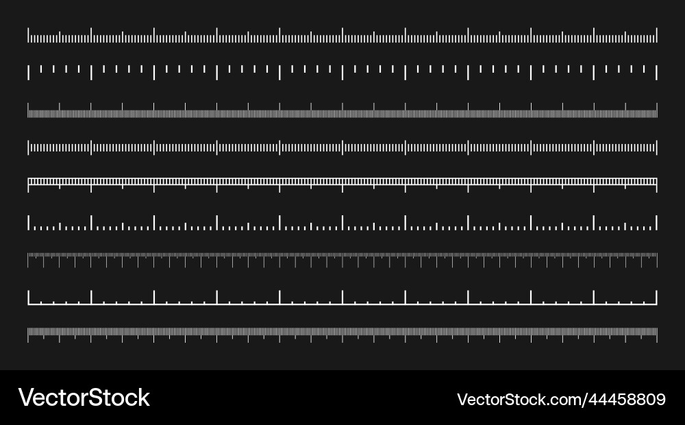 Various measurement scales with divisions Vector Image