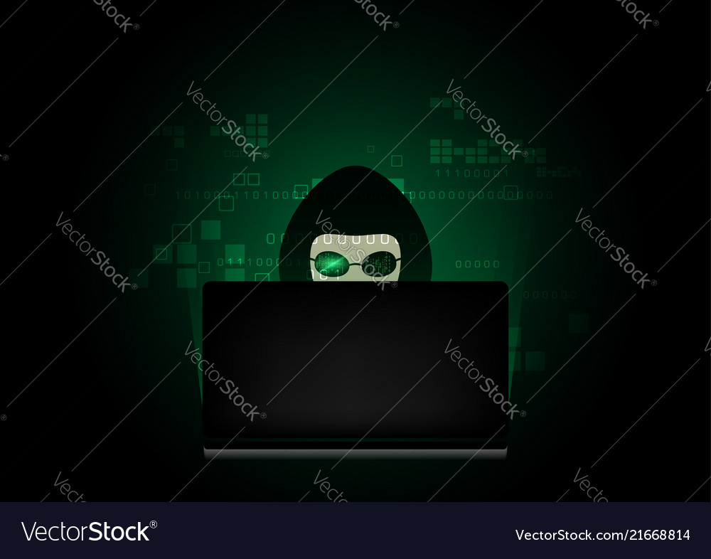 Computer hacker silhouette hooded man Royalty Free Vector Computer hacker silhouette hooded man Royalty Free Vector