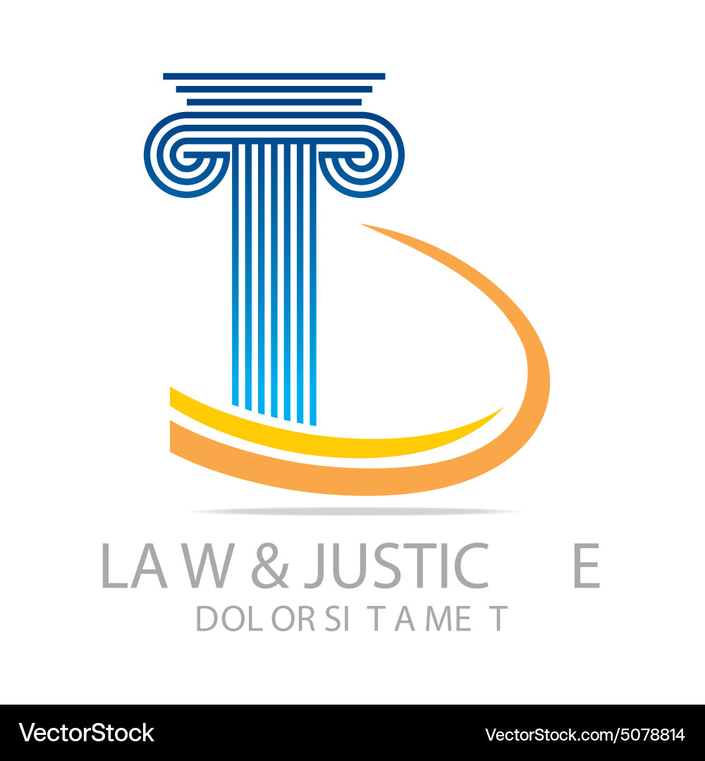 Law building and justice icon logo Royalty Free Vector Image