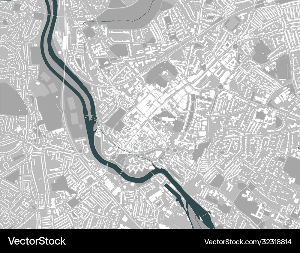 Map city exeter england uk Royalty Free Vector Image