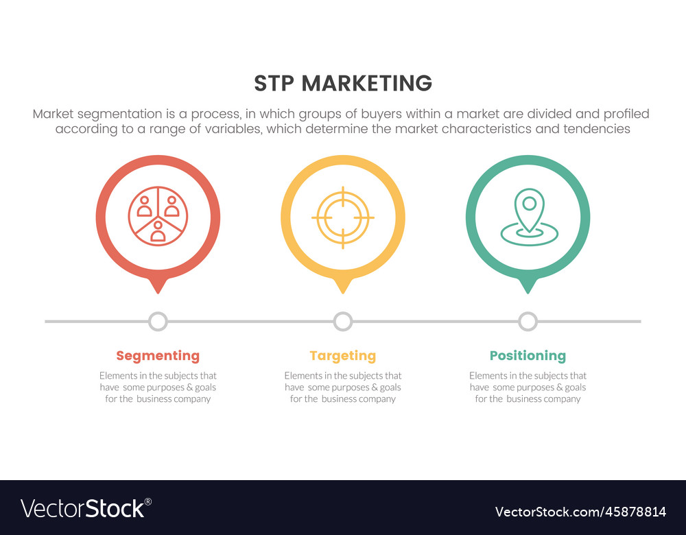Stp Marketing Strategy Model For Segmentation Vector Image