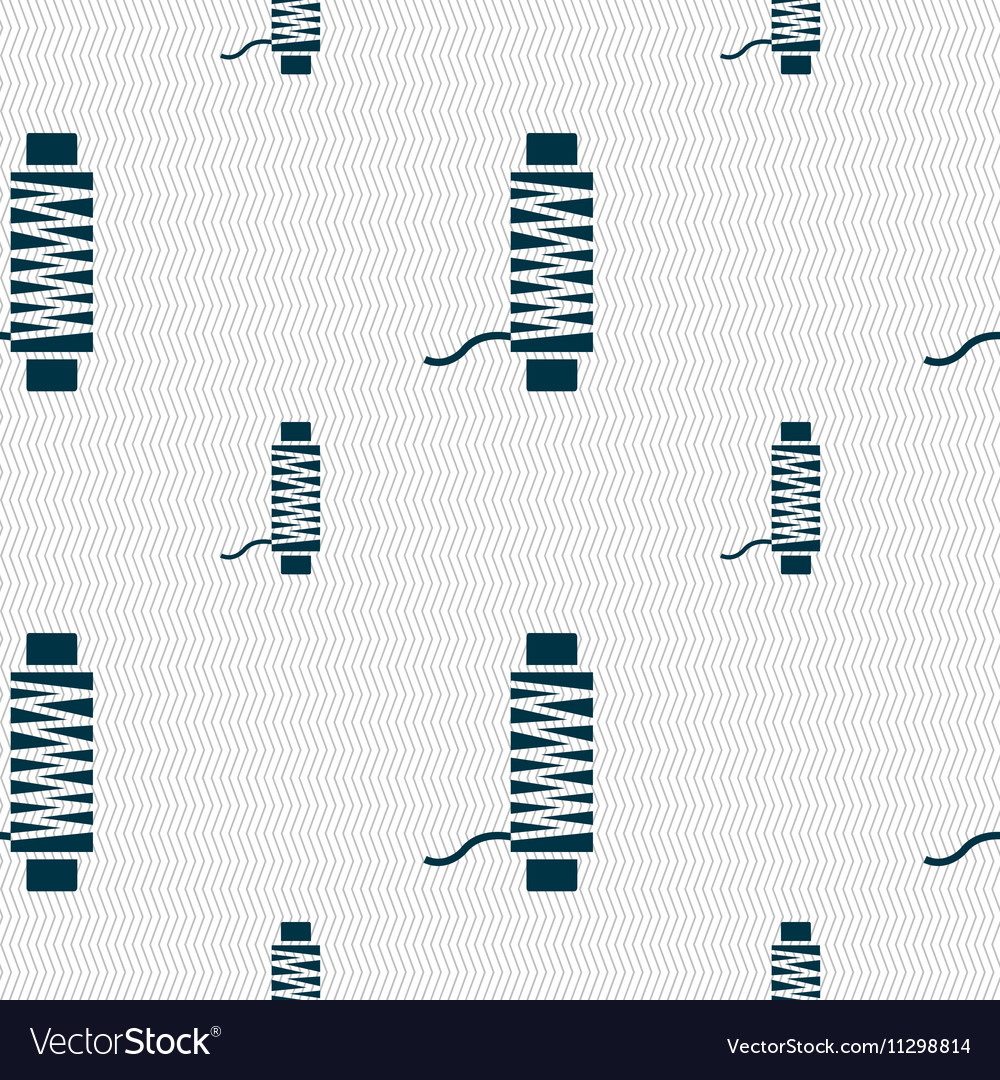 Thread icon sign seamless pattern with geometric Vector Image